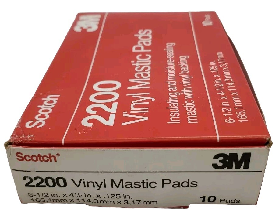 3M Scotch 2200 Electrical Vinyl Mastic Pads 6-1/2" × 4-1/2" × .125 ...