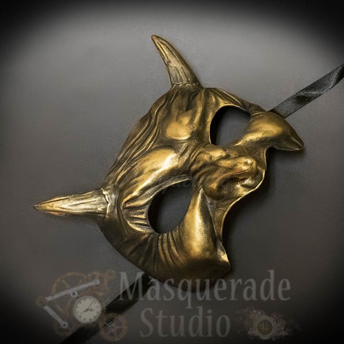 Men's Goblin Half Face Halloween Costume Party Masquerade Ball Mask ...