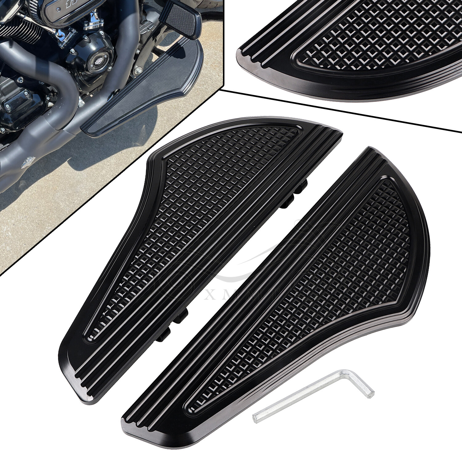 Defiance Driver Rider Footboard Floorboards For Harley Road King Ultra ...