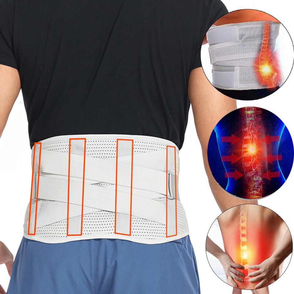 Lower Back Support Brace Lumbar Waist Belt Pain Relief Double Pull Men ...