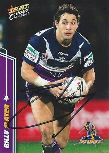 Signed 2007 MELBOURNE STORM NRL Premiers Card BILLY SLATER | eBay Australia