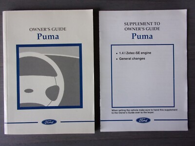 FORD PUMA orig 1997 UK Mkt Owners Guide Handbook Manual with Supplement ...