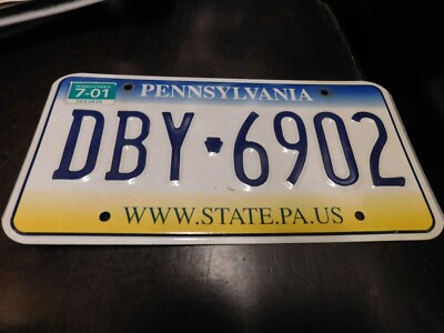 Pennsylvania License Plate Expired Tag PA # DBY 6902 | eBay
