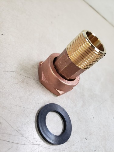 1" Fem Swivel Meter x 3/4" MNPT Water Meter Coupling w/ O-ring NSF-61-G ...