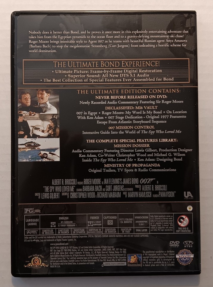 James Bond Ultimate Edition Volume 2 DVD Box Set (MGM Studios, 2006) 5 ...