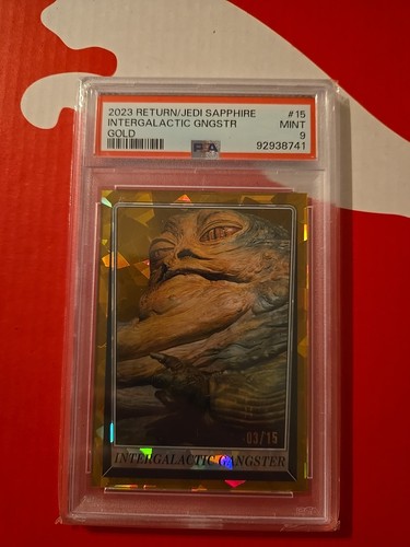 PSA 9 Intergalactic Gangster Gold Star Wars #'d /15 SP Rare Card. Jabba ...