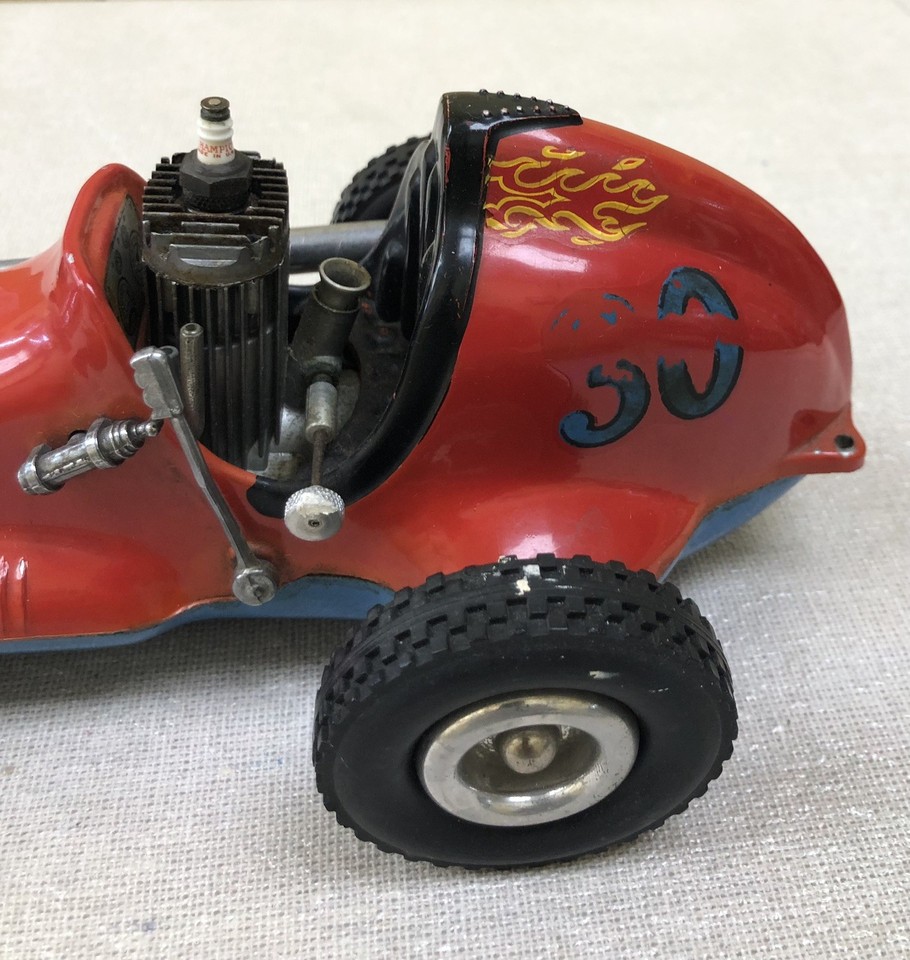 Vintage Roy Cox Thimble Drome Champion Tether Race Car With Engine Red ...