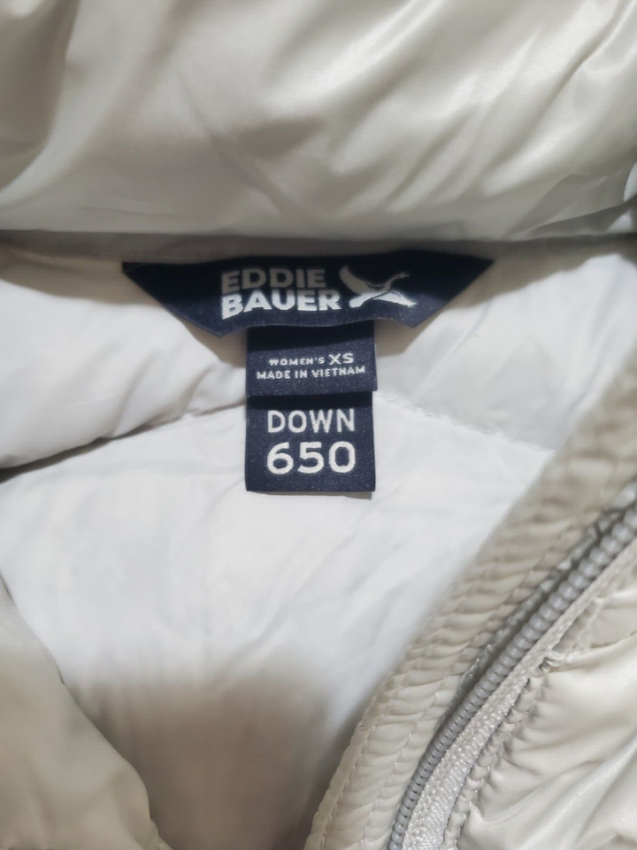 Eddie Bauer Womens XS Down Packable Jacket Microlight 650 Fill Gray ...