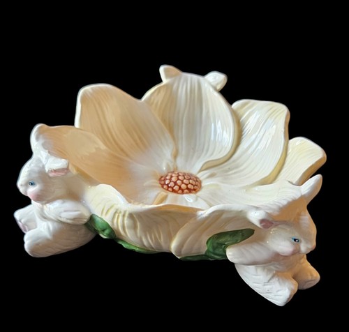 Palm Tree Co. Bunnies and Magnolia Candy Dish | eBay
