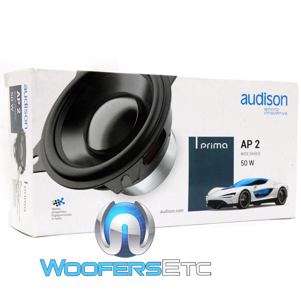 AUDISON AP2 PRIMA 2" ALUMINIUM MIDRANGE 50W 4-OHM SPEAKERS PAIR CAR ...
