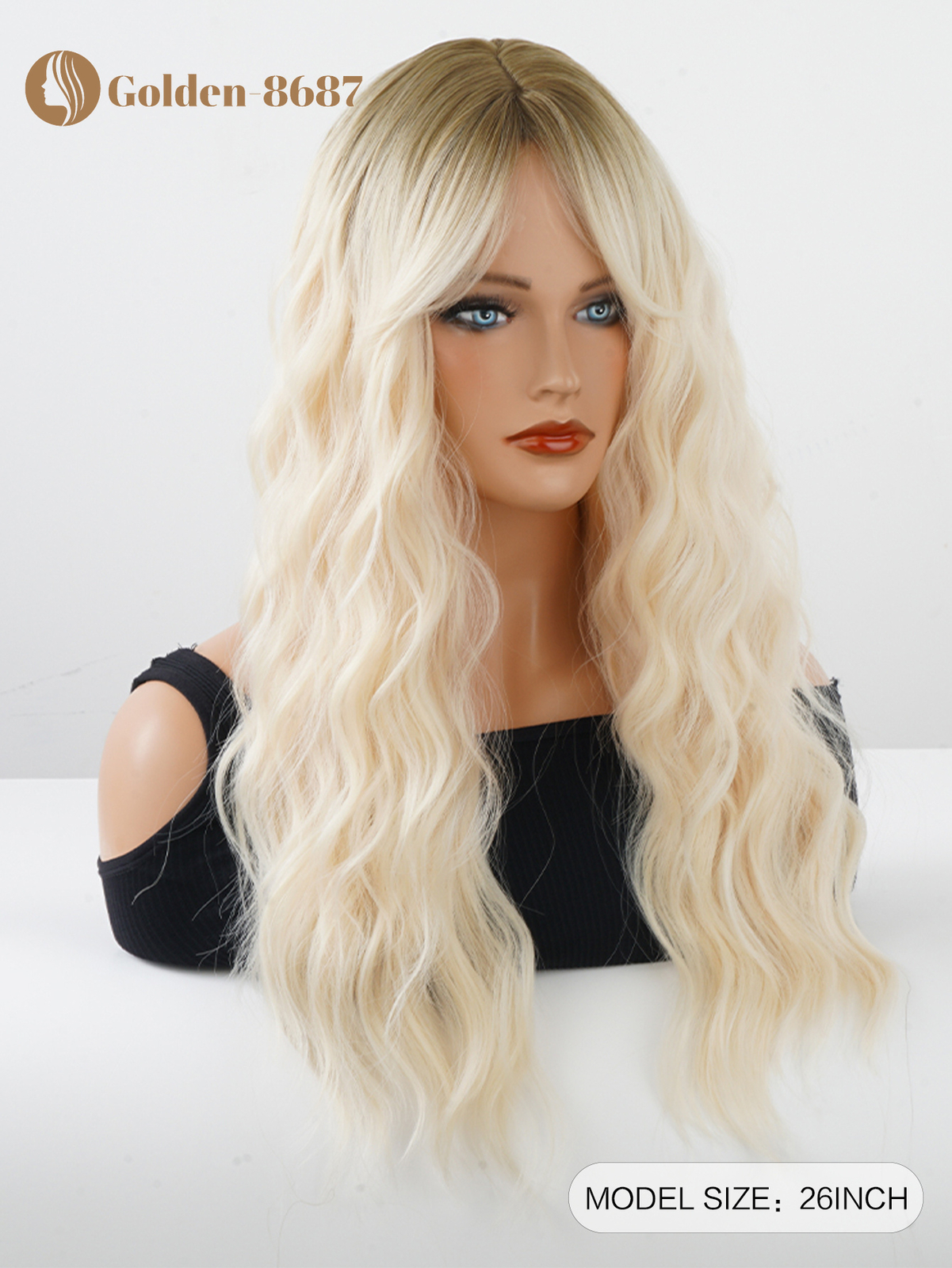 Lady Long Loose Wave Wig Ombre Light Blonde Hair Wigs for Women Daily ...