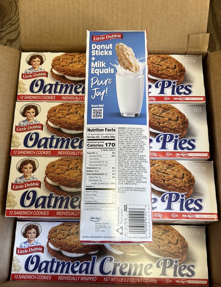 LITTLE DEBBIE OATMEAL CRÈME PIES- FACTORY SEALED CASE FRESHEST DATES 16 ...