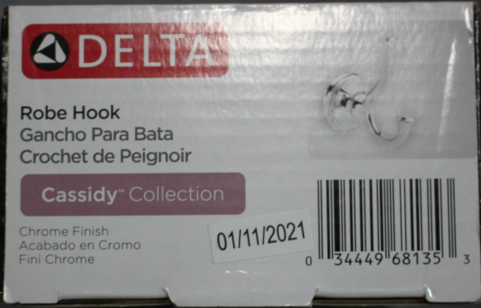 Delta 79735 Chrome Cassidy Double Robe Hook - Brand New Sealed | eBay