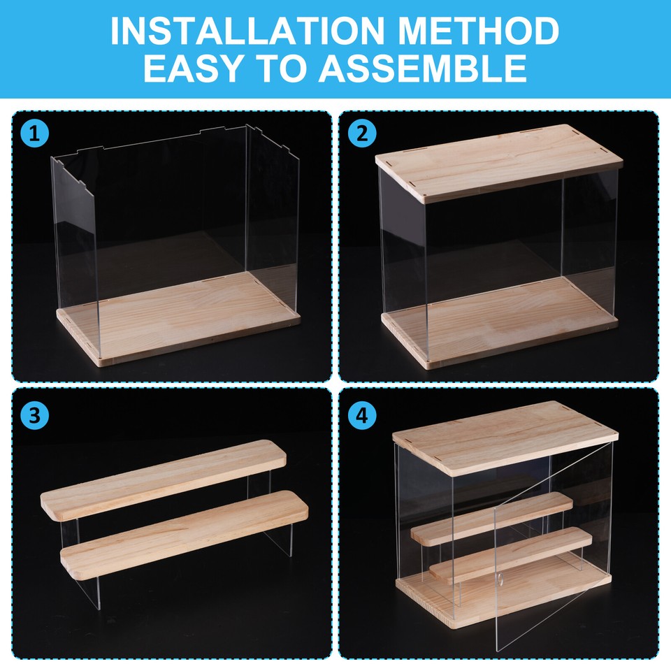 Acrylic Display Case 2 Tier Transparent Dustproof Showcase Display ...