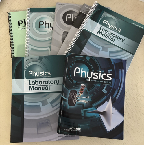 Abeka PHYSICS 2nd Ed Student Text, Lab Manu, Solution Key, Quiz Test ...