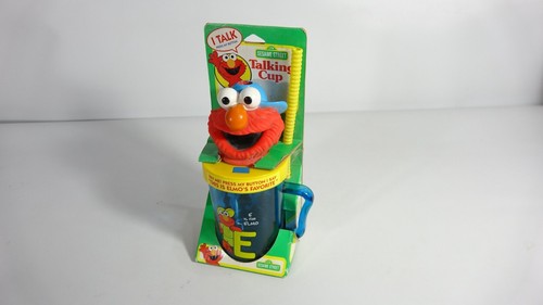 1998 Sesame Street Talking Kids Drink Cup - "This is Elmo's Favorite ...