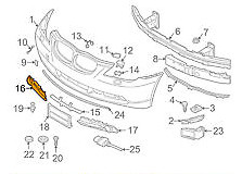 NEW BMW 5 E60 RIGHT FOG LIGHT GRILLE 51117049244 7049244 OEM | eBay