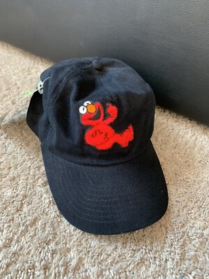 Vintage Sesame street Elmo black Hat baseball cap fits most adult brand ...