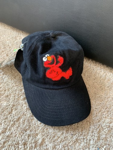 Vintage Sesame street Elmo black Hat baseball cap fits most adult brand ...