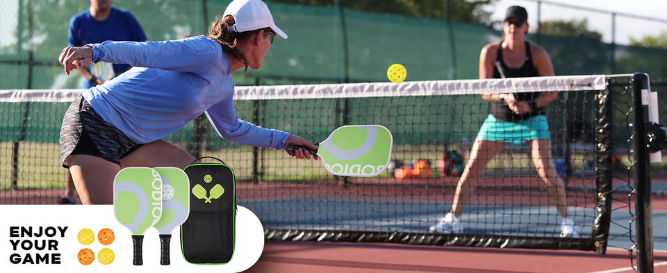 Pickleball Paddle Set with 4 Pickleball Anti-Slip Sweat-Absorbing Grip ...