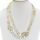 Joya HSN Gold Plated Necklace Belt Golden Circular Chain Link Long 47 ...