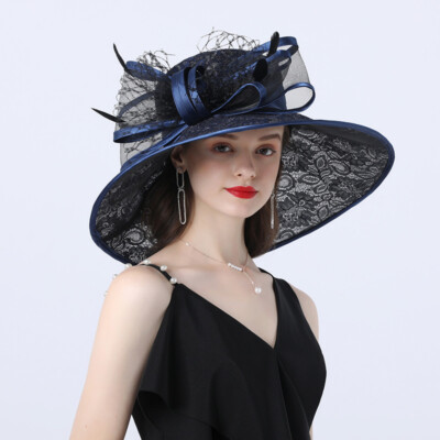 Women Lace Hats Kentucky Derby Hat Flounce Cocktail Tea Party Church ...