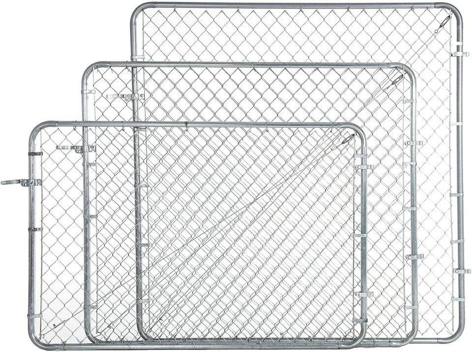 Adjust-A-Gate Adjustable Chain Link Walk Gate Kit with Round Corner ...