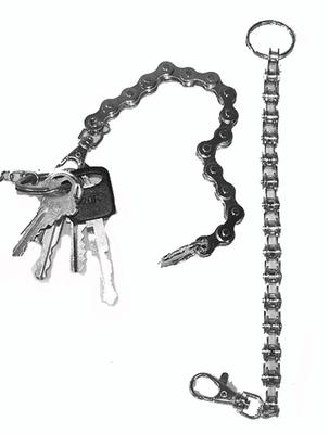 HEAVY DUTY chrome MOTORCYCLE BIKE CHAIN KEY RING HOLDER new silver link ...