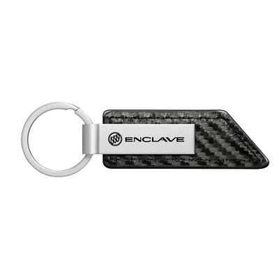 Buick Enclave Carbon Fiber Texture Strap Silver Bar Key Chain | Black ...