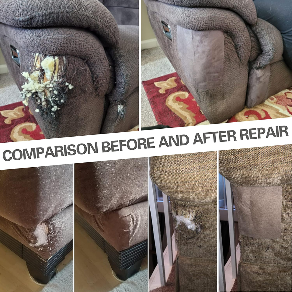 Azobur Sofa Fabric Repair Patch, 6 Piece Microfiber Patches, Self ...