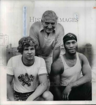 1978 Press Photo Coach Cliff Foust,Ray Pavlik,& Jimmy James of Bulldogs ...