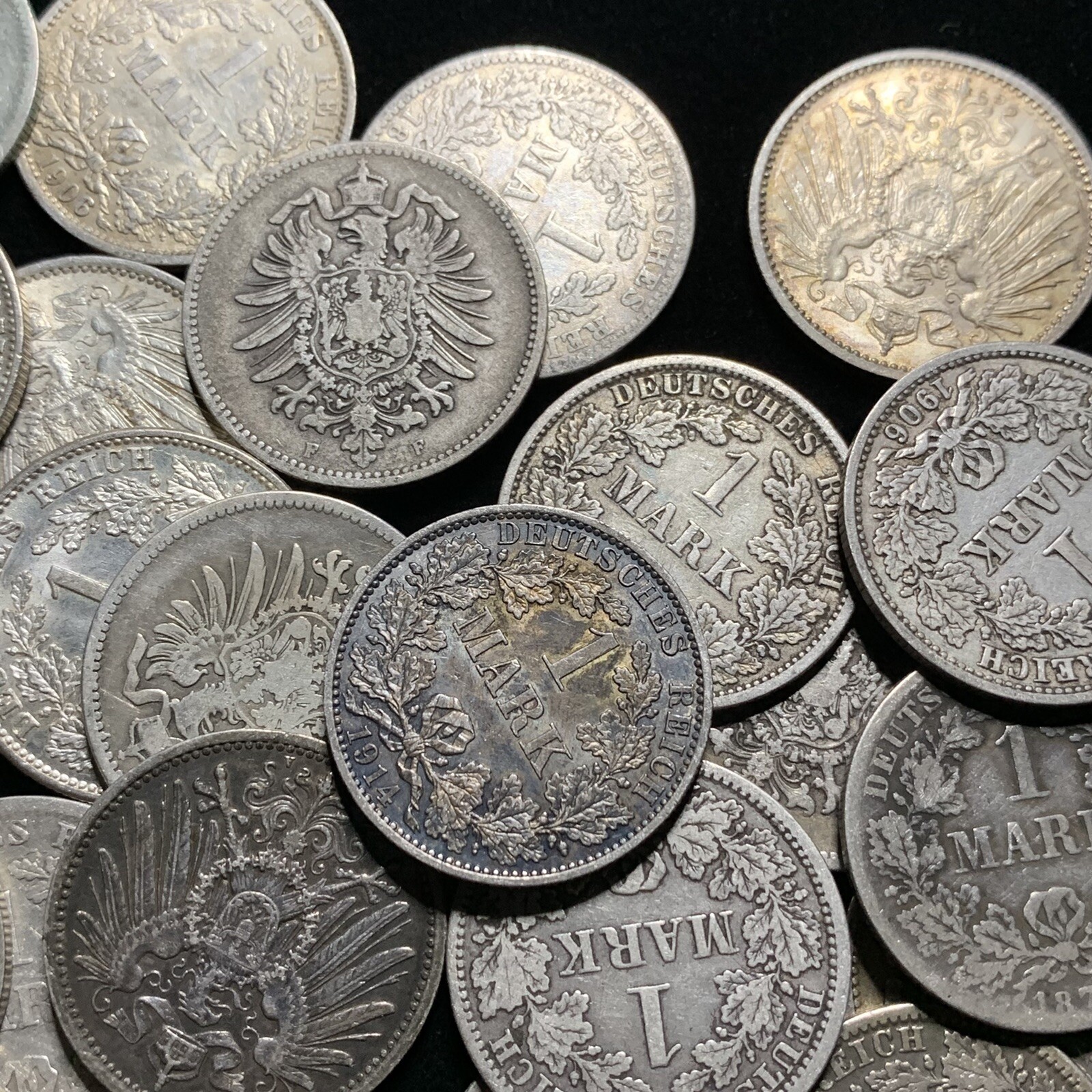 Pre Third Reich German Empire 1 Mark Silver Coin Kaiserreich Emperor ...