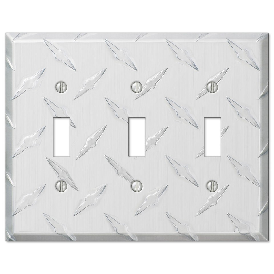 Diamond Plate Chrome Switch Plate Cover Aluminum Garage Outlet Work ...