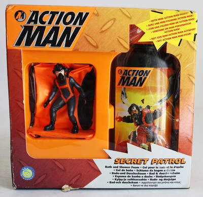 VERY RARE 2001 ACTION MAN BATH & SHOWER FOAM W/ MINI FIGURE HASBRO NEW ...