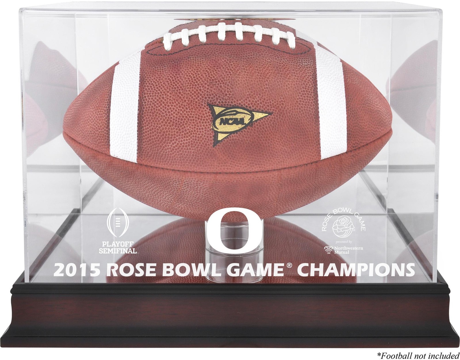 Oregon Ducks 2015 Rose Bowl Champs Team Logo Mahogany Football Display ...