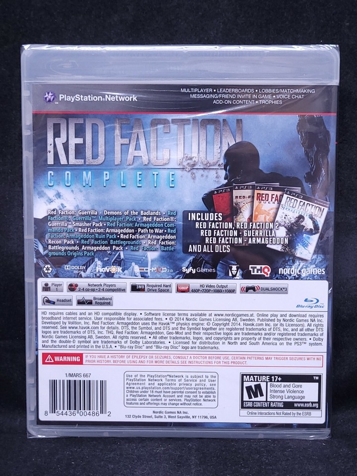 Red Faction Complete (PS3/PlayStation 3) BRAND NEW / Region Free ...