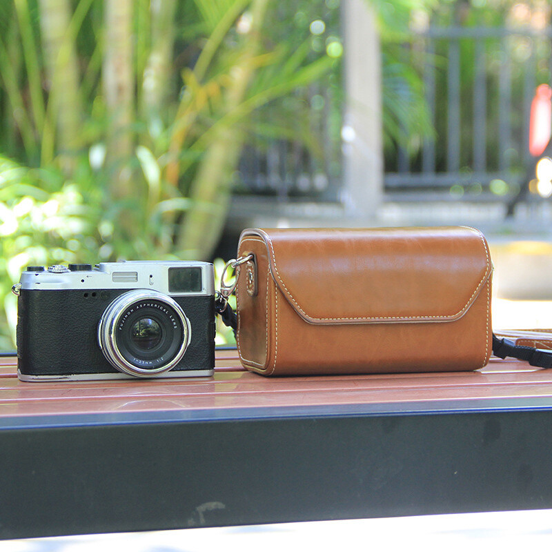 Leather Camera Bag Cover For Nikon J1 Leica D-LUX Canon G5X Fujifilm ...
