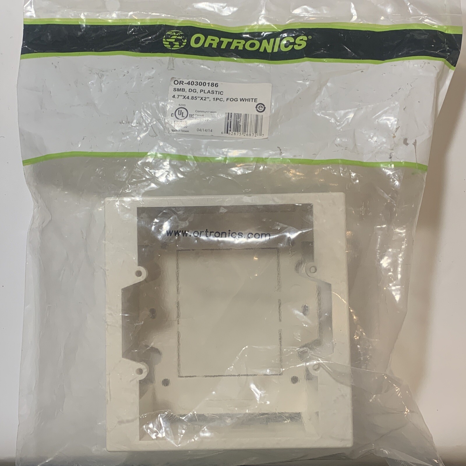 Ortronics OR-40300186, Surface Mount Outlet Box, One Piece, Fog White ...