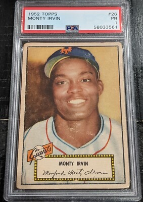 1952 Topps Monty Monte Irvin PSA 1 PR CENTERED #26 RED Back Vintage ...