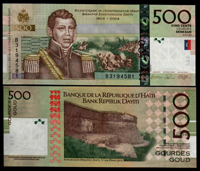 Haiti 500 GOURDES P-277 2007 ( 1804- 2004 ) Commemorative UNC 200th Any ...