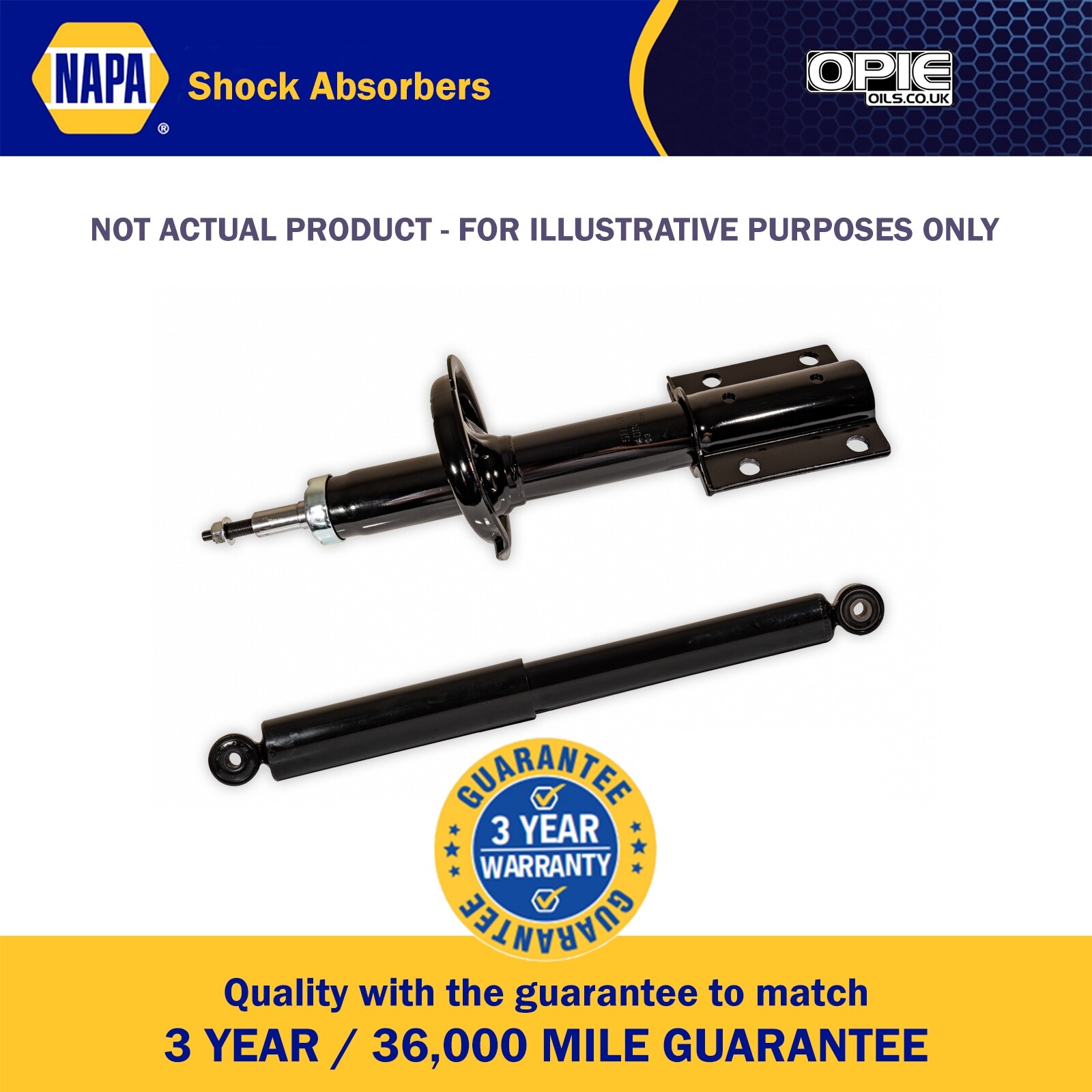 2x Shock Absorbers (Pair) Rear NSA1821 NAPA Damper 4853030530 ...