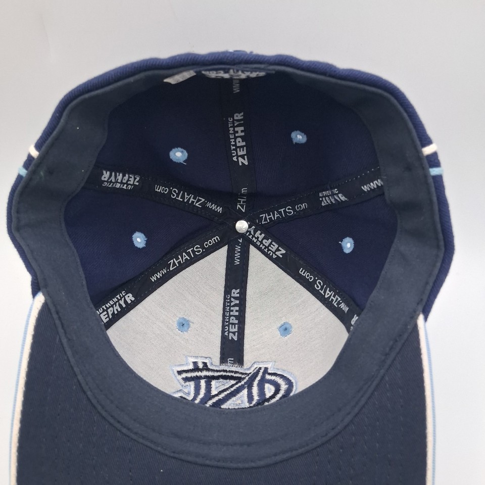 North Carolina Tar Heels UNC Hat Cap Zephyr Size Small Navy Light Blue ...