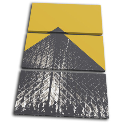 Louvre Pyramid Stencil Paris Modern City TREBLE TOILE murale ART Photo ...