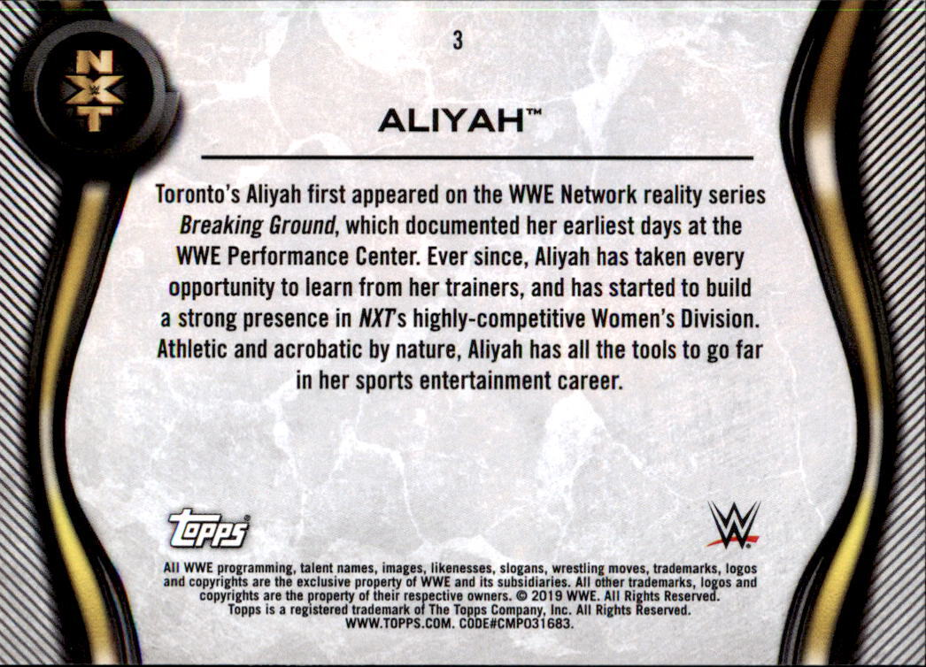 Aliyah Signed 2019 Topps NXT Card #3 WWE | eBay