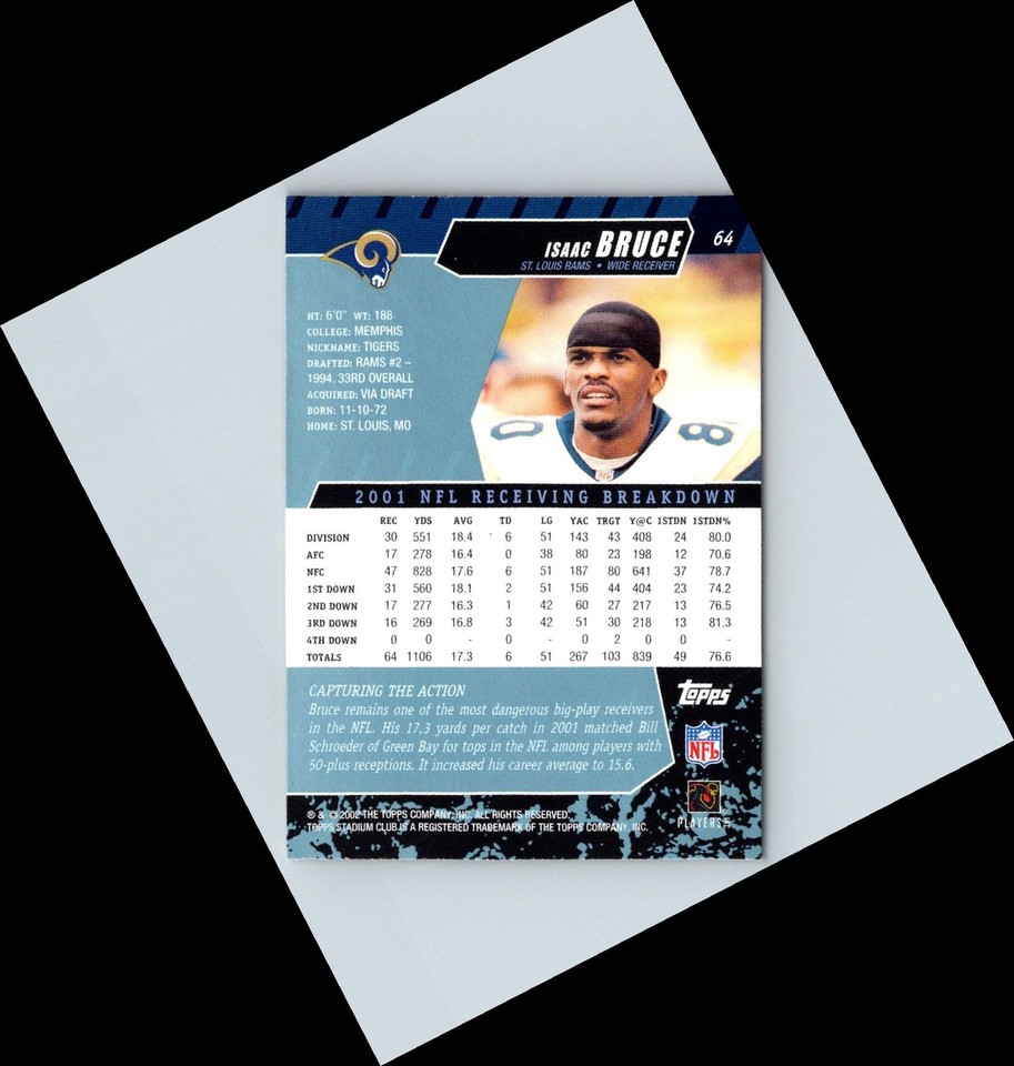 2002 Stadium Club Isaac Bruce #64 St. Louis Rams Football Card | eBay