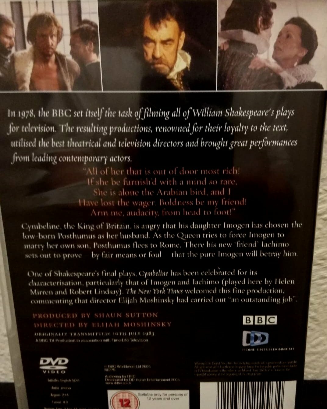 BBC CYMBELINE SHAKESPEARE 1983 REGION 2+4 DVD HELEN MIRREN 175 MINS | eBay