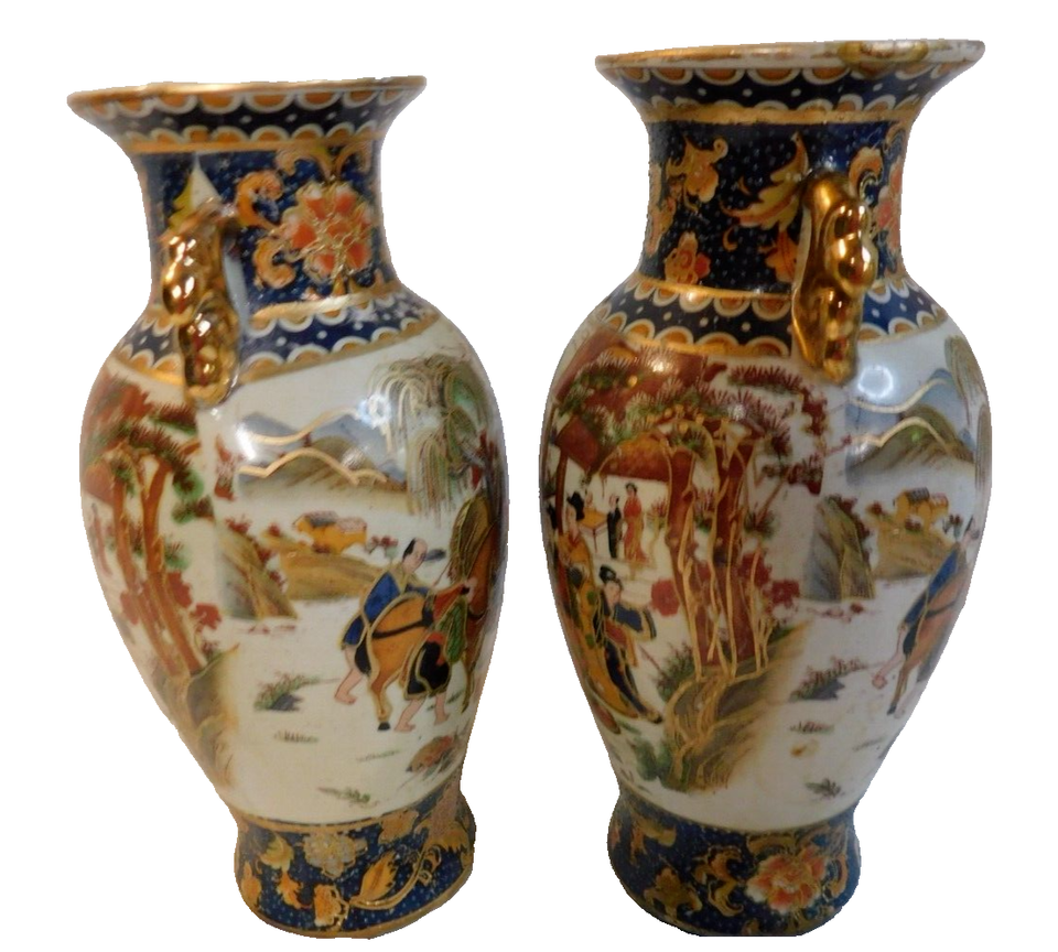 STUNNING~ZHONG GUO ZHI ZAO~ PAIR OF CHINESE VASES~MADE IN CHINA GOLD ...