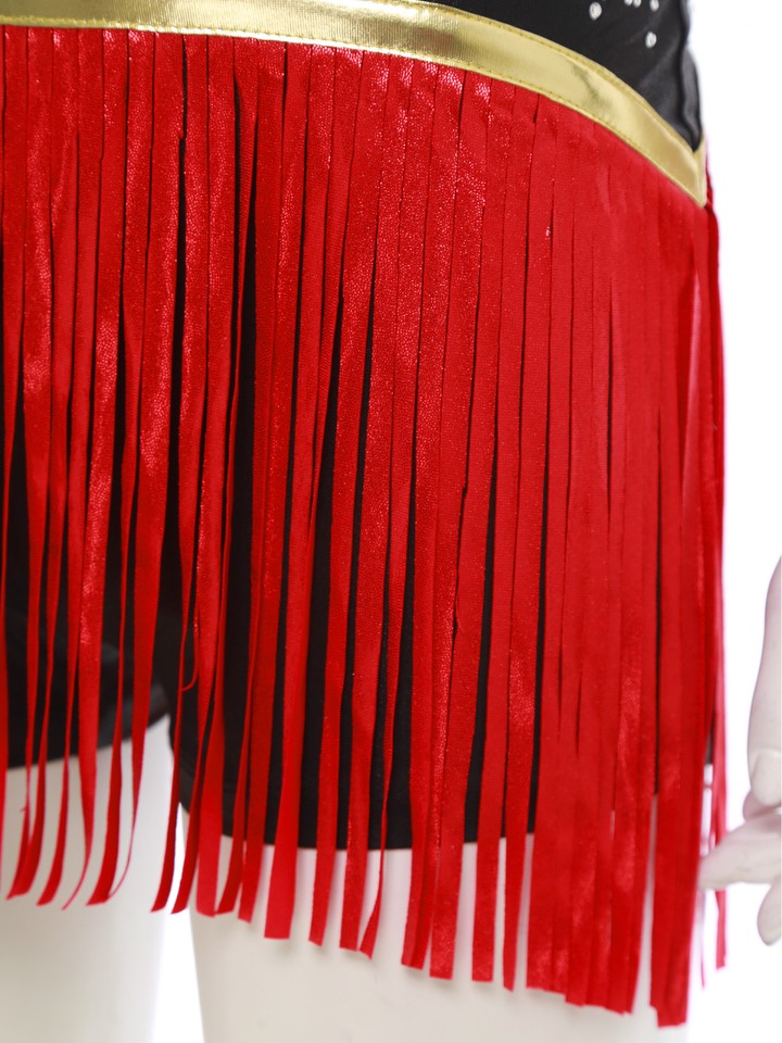 Damen Glitzer Cheerleader Kostüm Cheerleading Tops Shiny Rock ...
