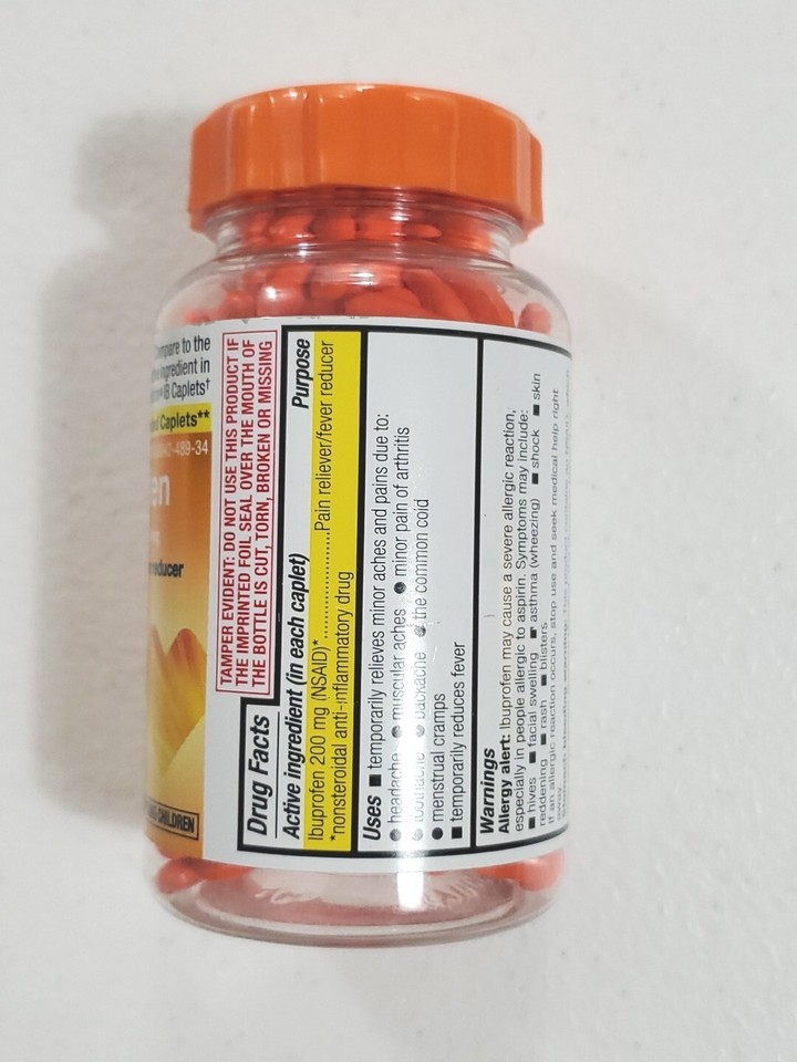 2 Pack CVS Health Ibuprofen NSAID 200mg Coated Caplets 500 Count Total ...
