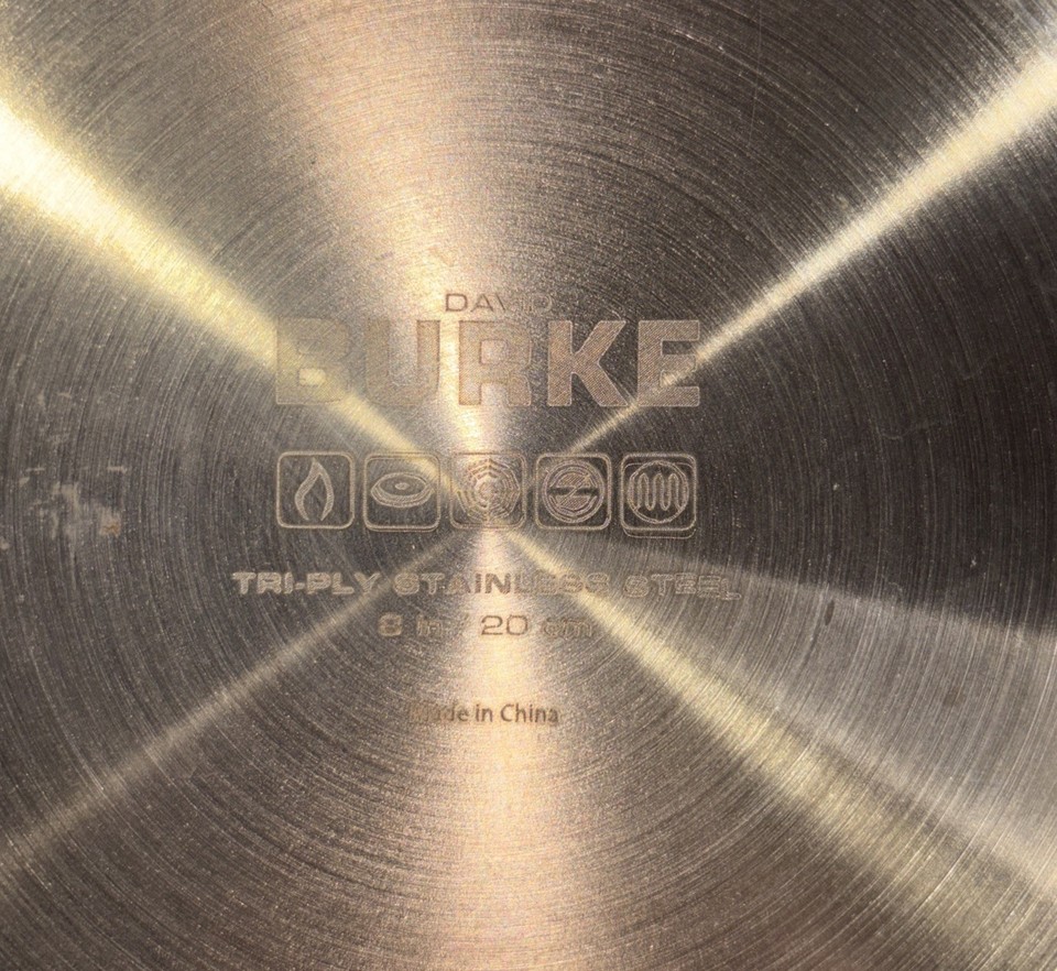 David Burke Geo Clad 8" Tri-Ply Stainless Hex Steel on Ceramic Hybrid ...